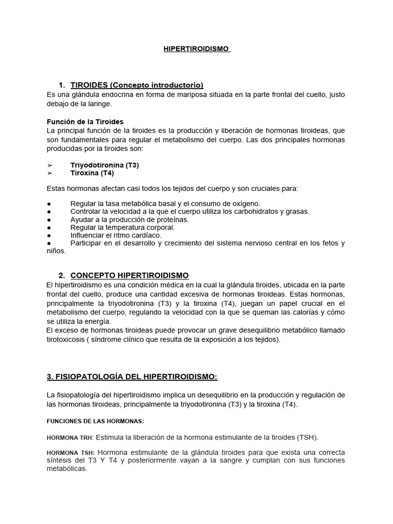 Hipertiroidismo | Descargar gratis PDF | Tiroides | Hipertiroidismo