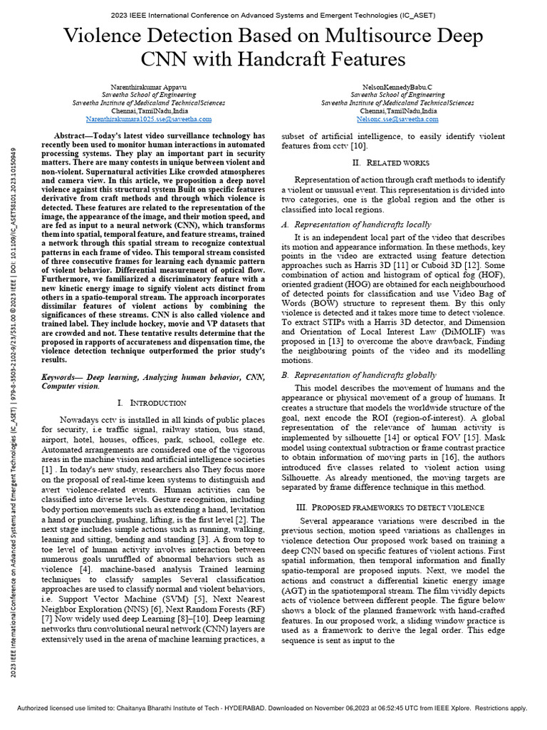 Violence Detection Based On Multisource Deep Cnn With Handcraft