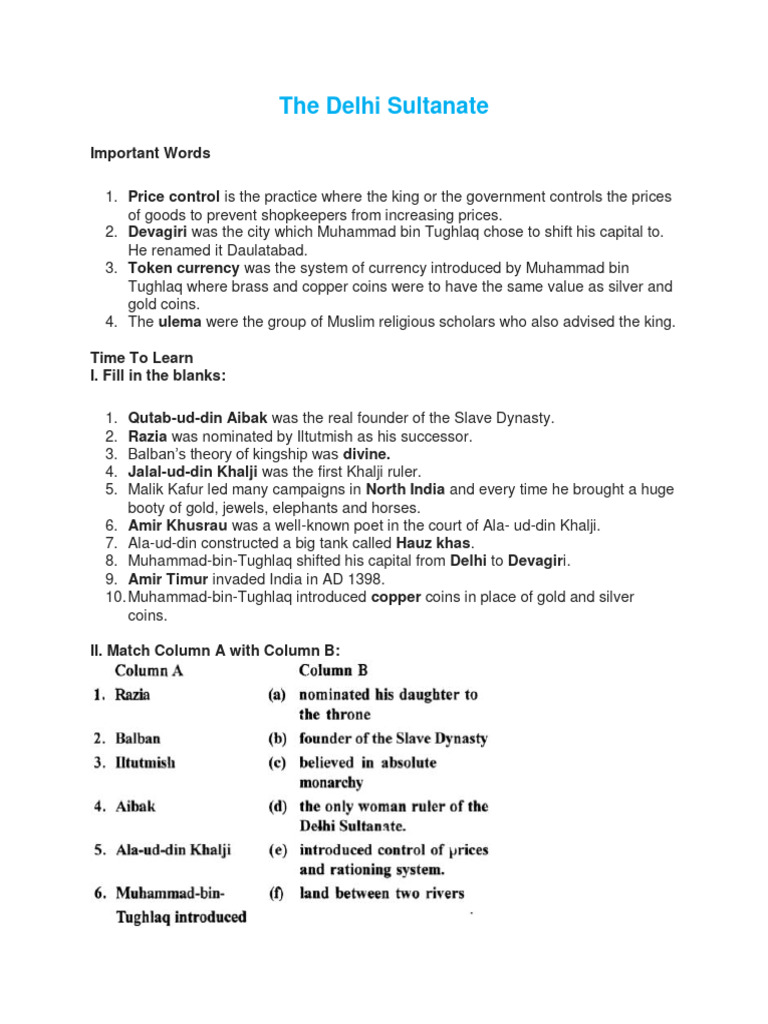 Delhi Sultanates | PDF