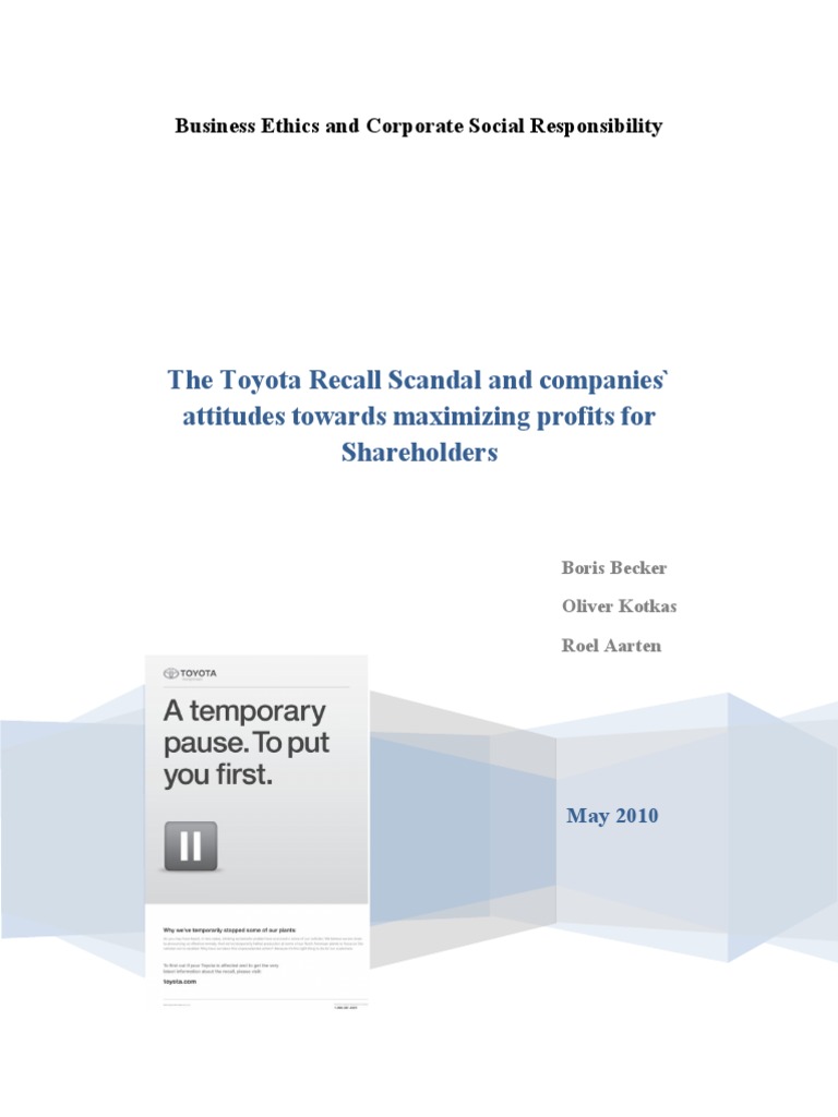 Toyota Be & CSR 2010 | PDF | Toyota | Corporate Social Responsibility