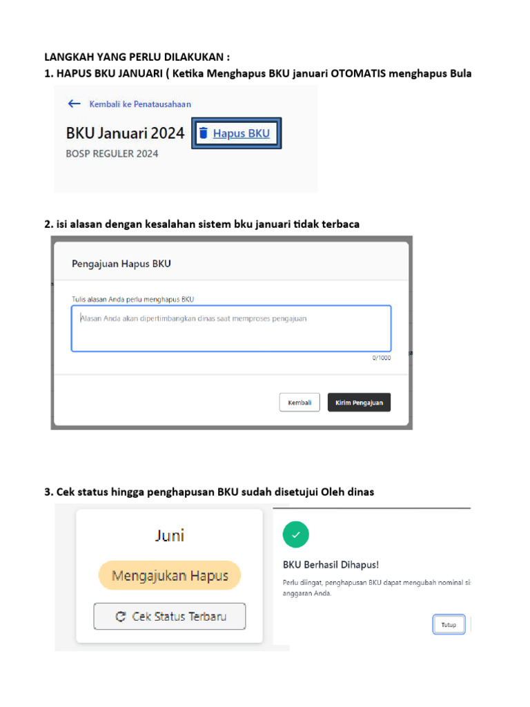 Panduan Penghapusan BKU Januari | PDF