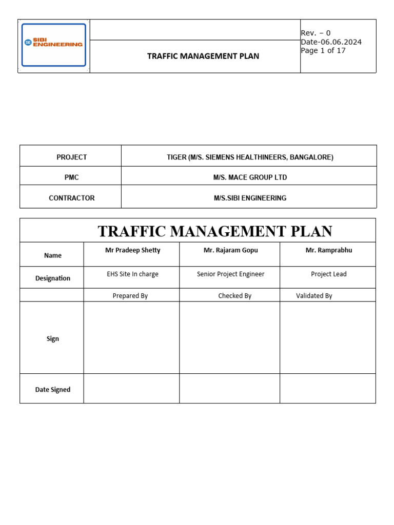 Traffic Management Plan | Download Free PDF | Traffic | Road