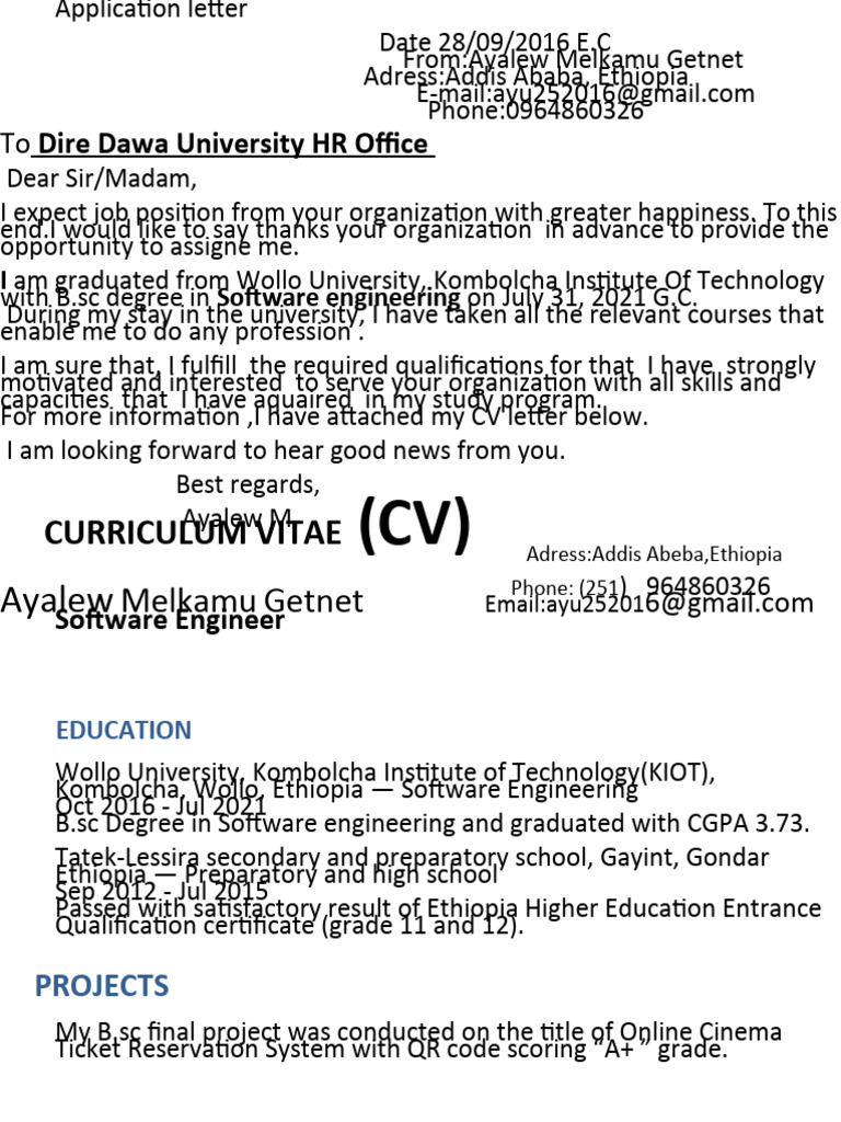 Ayalew DDU | PDF | Application Software | Ethiopia