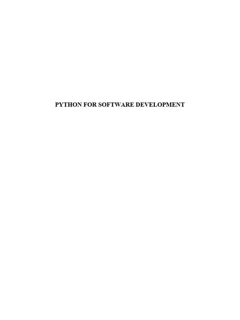 Software Development With Python | Download Free PDF | Software | Python (Programming Language)