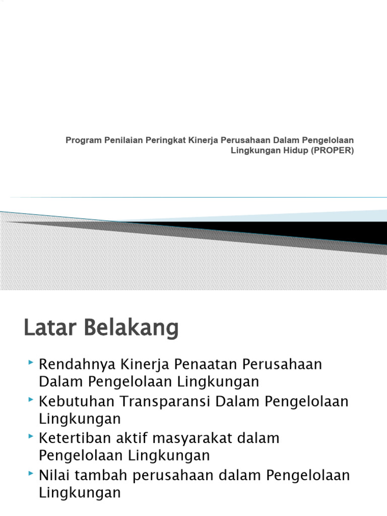 Kriteria Penilaian PROPER | PDF
