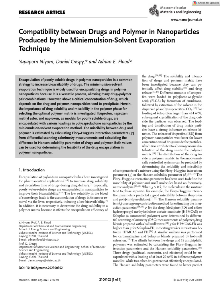 Compatibility bn drug and polymers miniemulsion method | Download Free ...