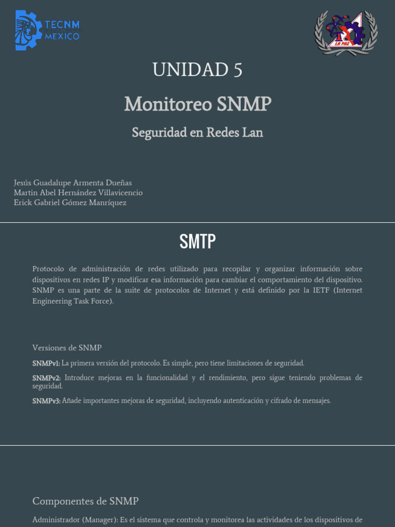 Presentacion Monitoreo SNMP | Descargar gratis PDF | Informática | Redes de computadoras