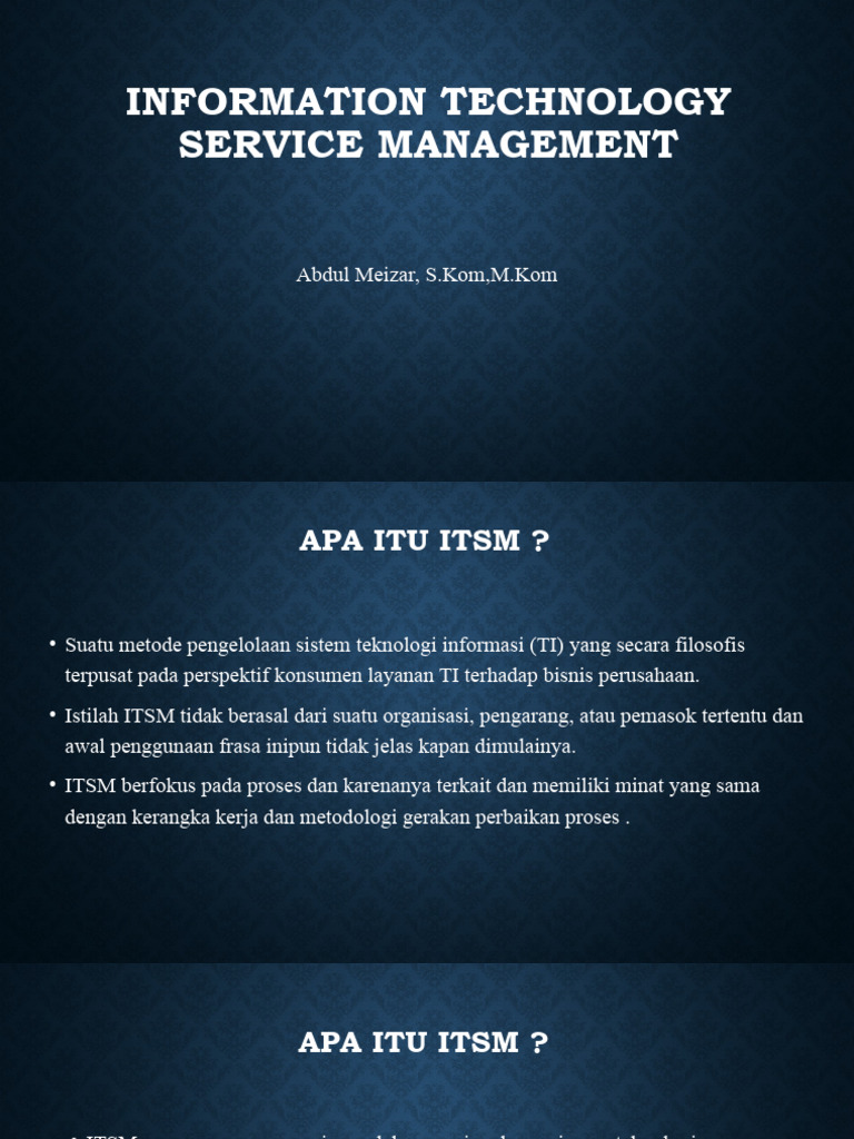 Konsep dan Proses IT Service Management | PDF