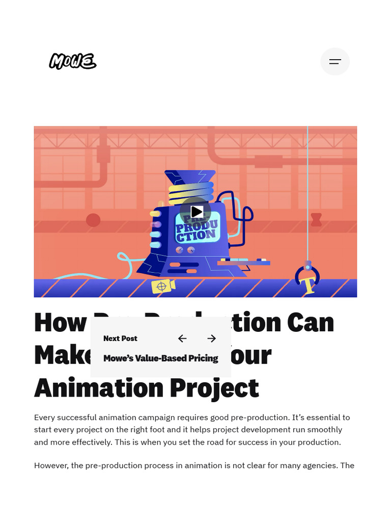 Pre-Production Stages of Animation - MOWE Studio | PDF | Animation ...