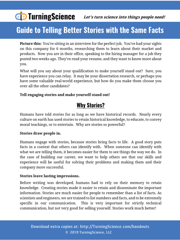 Guide To Telling Better Stories Download Free Pdf Interferometry