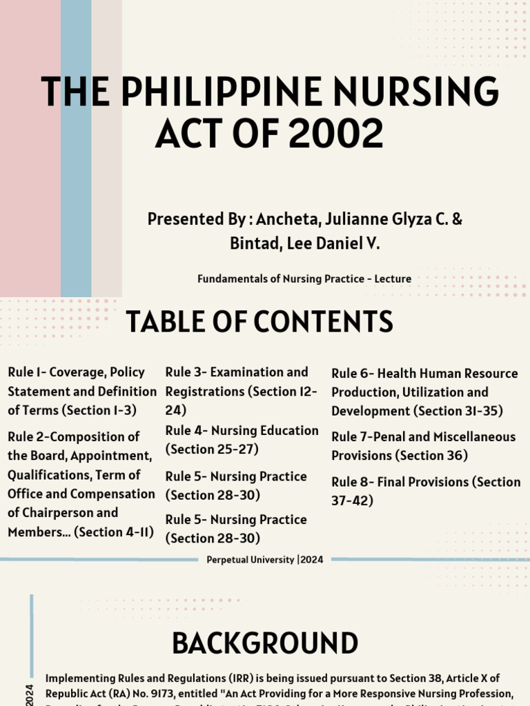 Philippine Nursing Act Overview 2002 | PDF | Nursing | Health Care