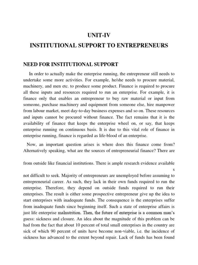 ED Unit 4 pdf | PDF | Entrepreneurship | Financial Capital