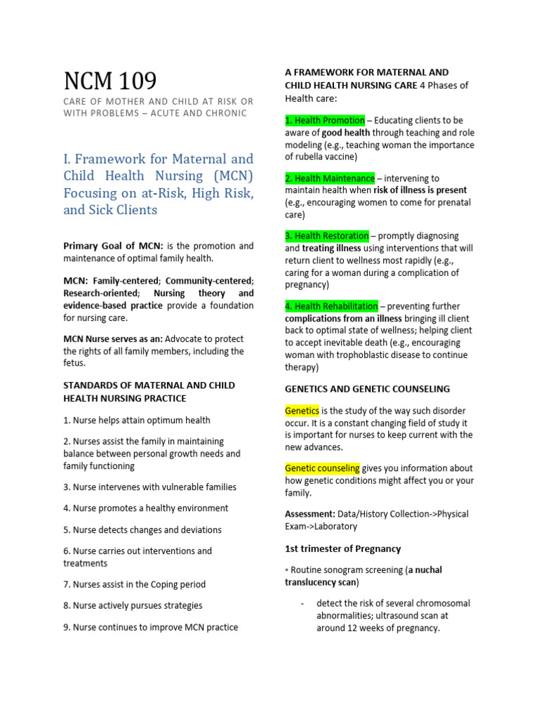 NCM 109 Reviewer | PDF | Pregnancy | Childbirth