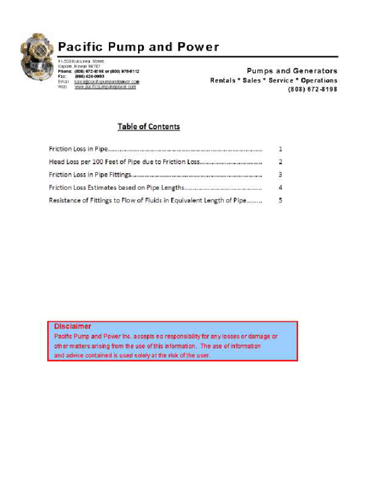 Friction Loss Table Rev 5.11.xls - Friction - Loss - Table | PDF