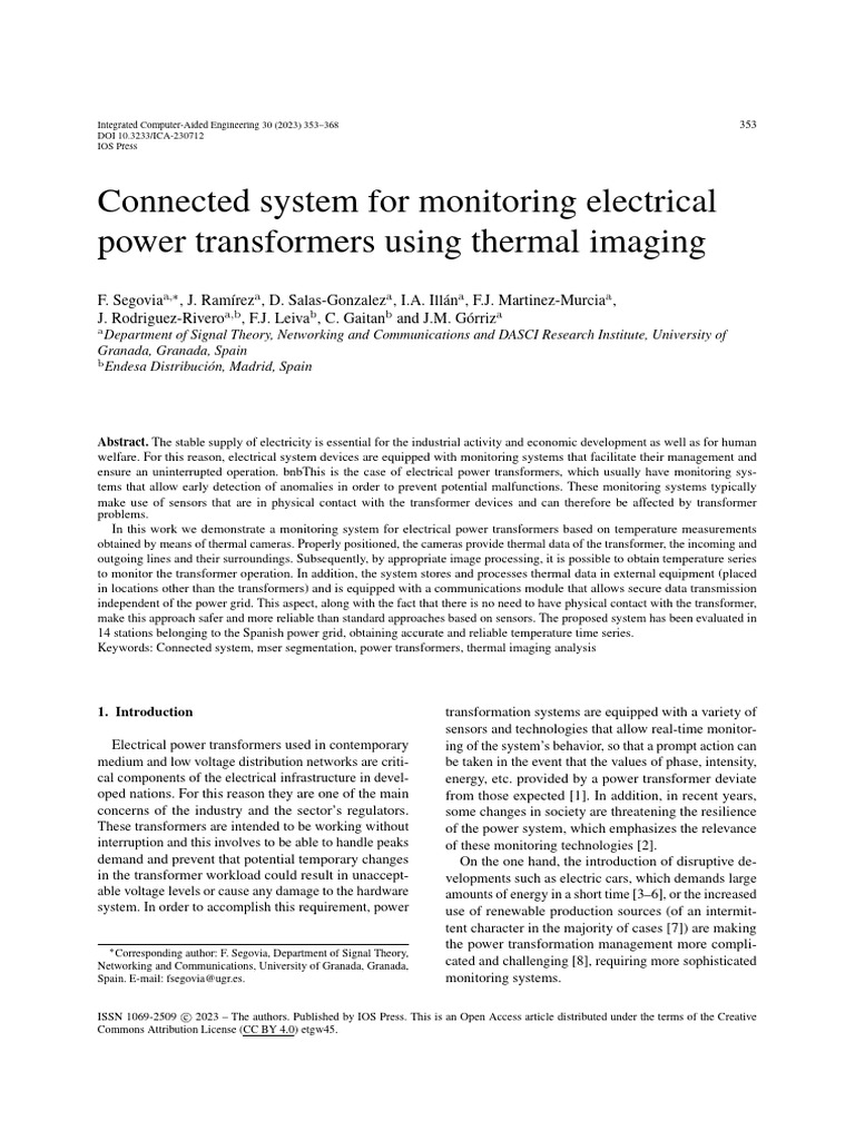 Connected System For Monitoring Electrical Power T | PDF | Thermography ...