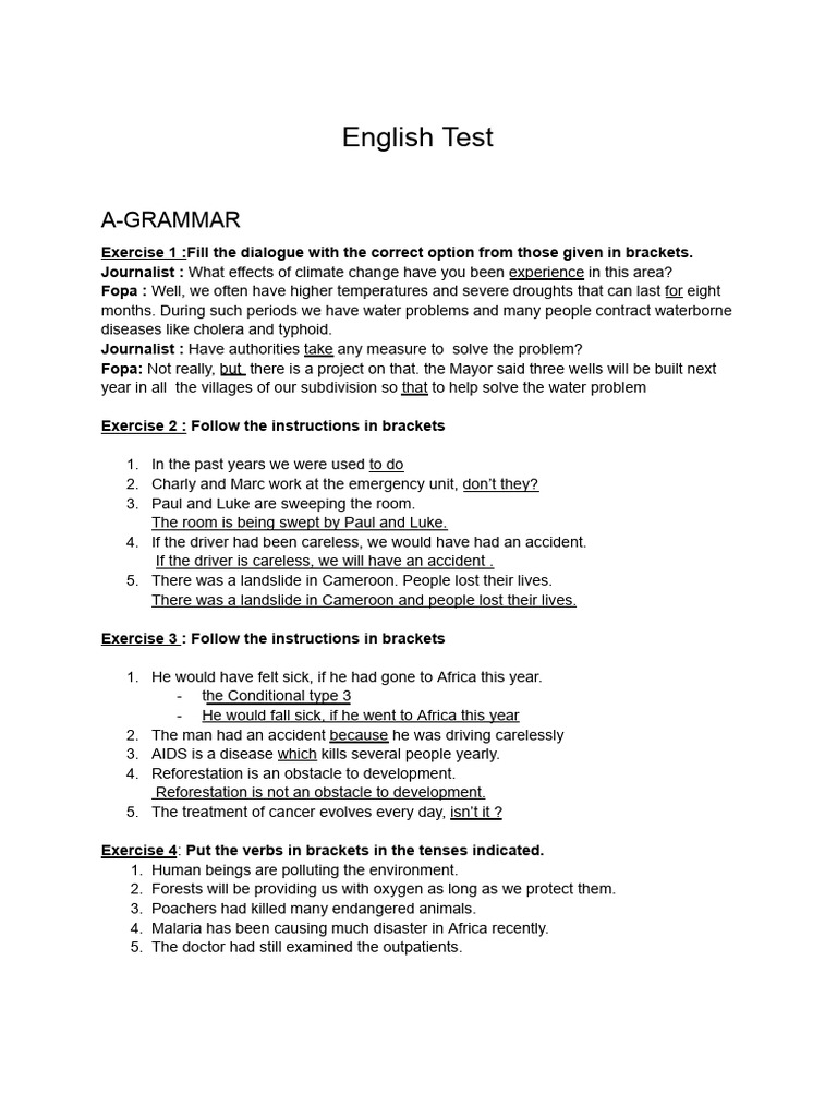 English Test | PDF | Natural Environment | Earth Sciences