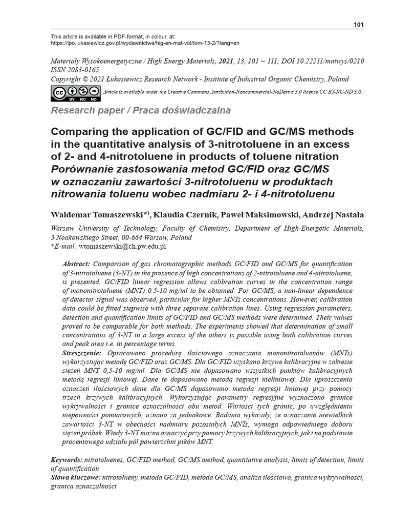 Comparing_the_application_of_GC_FID | Download Free PDF | Detection ...