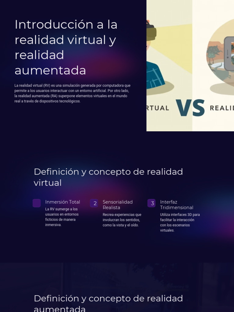 RV y RA: Conceptos y Aplicaciones | PDF | Realidad virtual | Realidad ...