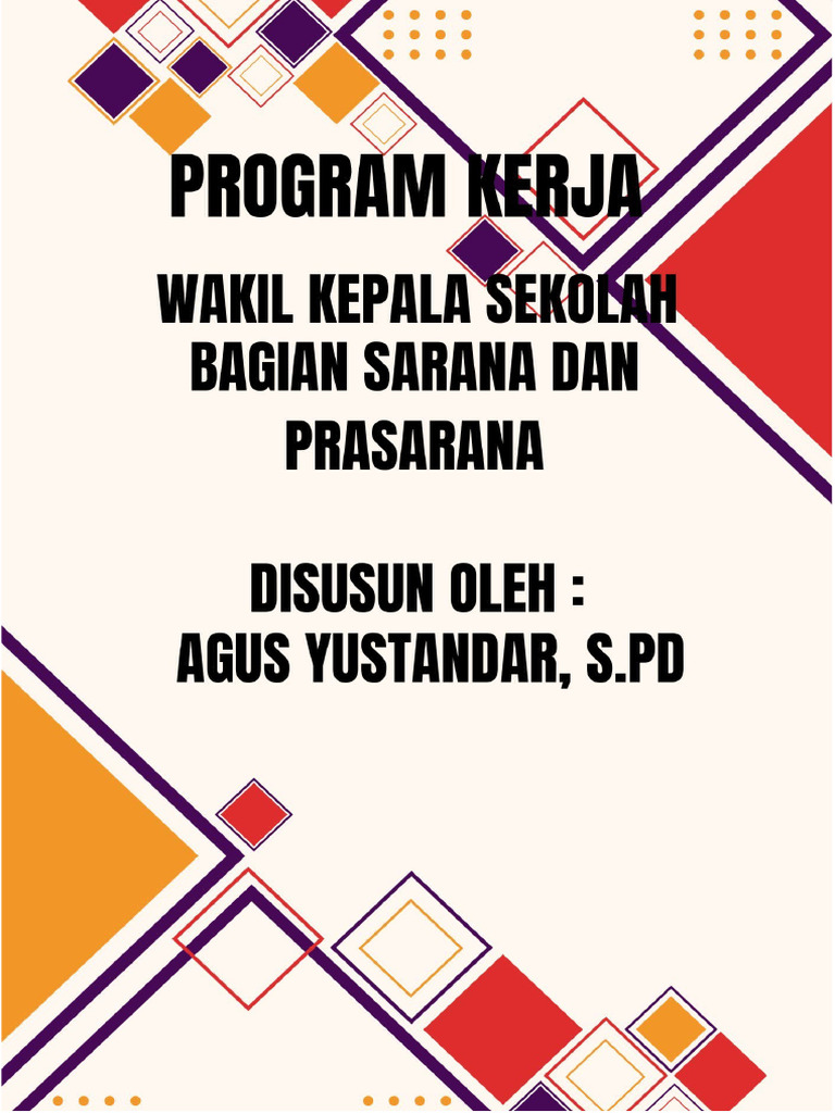 Program Kerja Wakasek Sarpras 2023 - 2024 | PDF