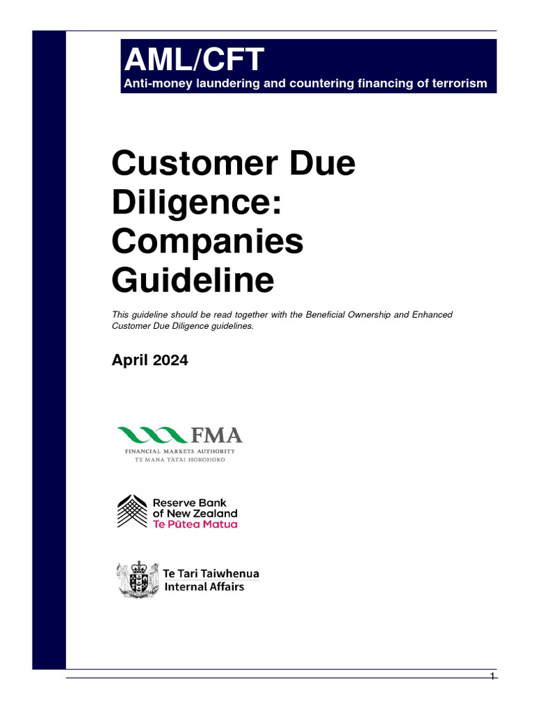 CDD Guidelines for Companies in AML/CFT | PDF | Regulatory Compliance ...
