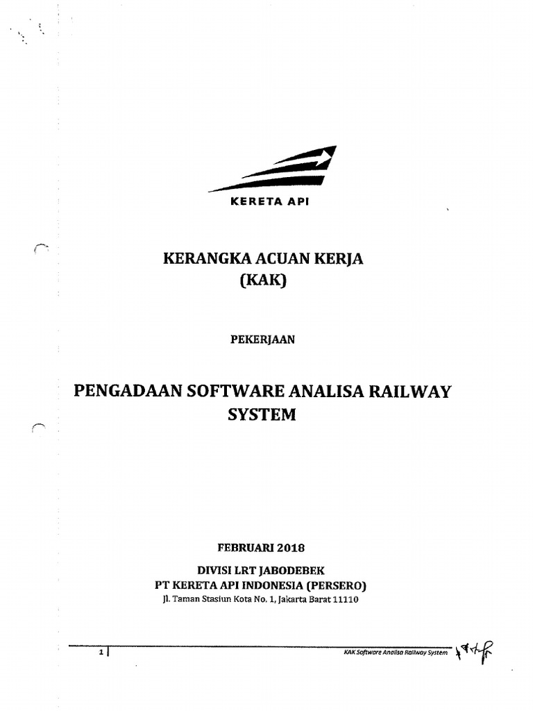KAK Pengadaan Software Analisa Railway System | PDF