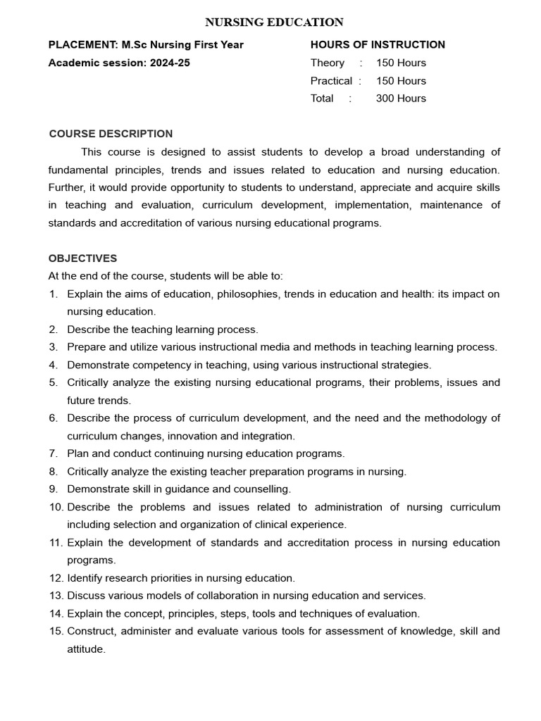 Nursing Education Pdf Educational Assessment Curriculum