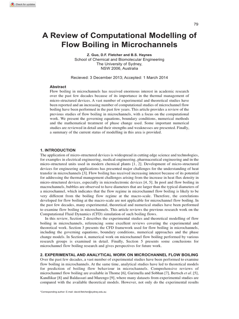 Guo Et Al 2014 A Review of Computational Modelling of Flow Boiling in Microchannels | PDF ...