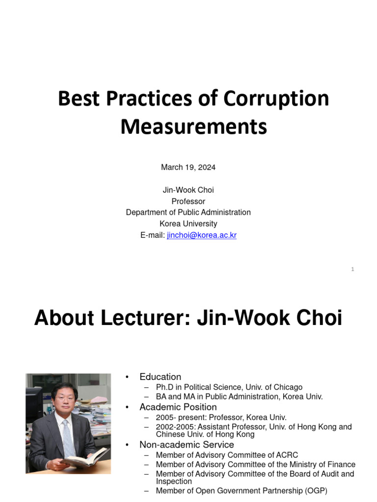 Best Practices of Corruption | PDF | Corruption | Survey Methodology