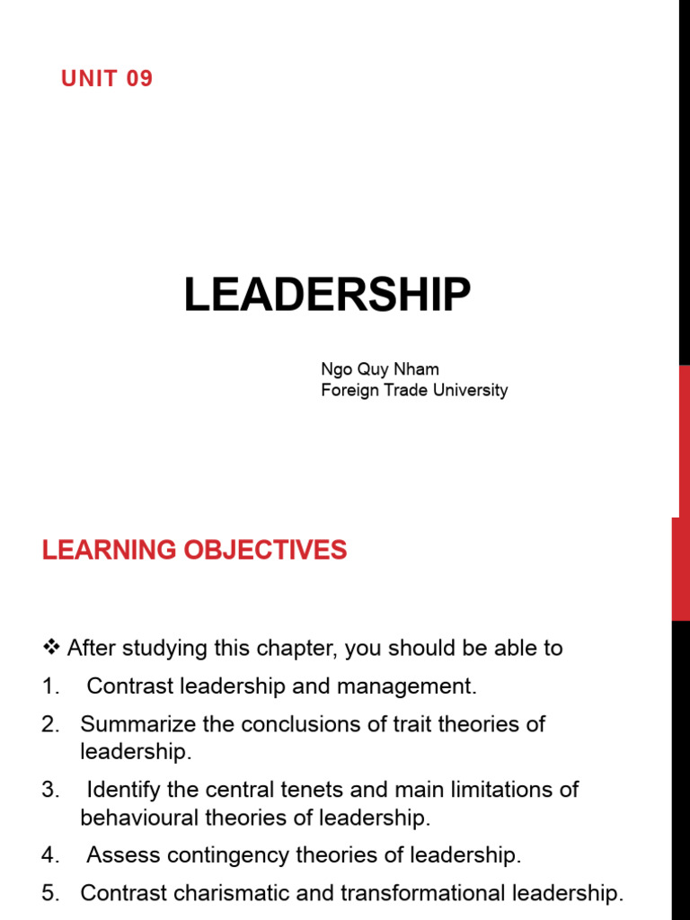 Unit09 Leadership - Handout - Organizational Behavior | PDF ...