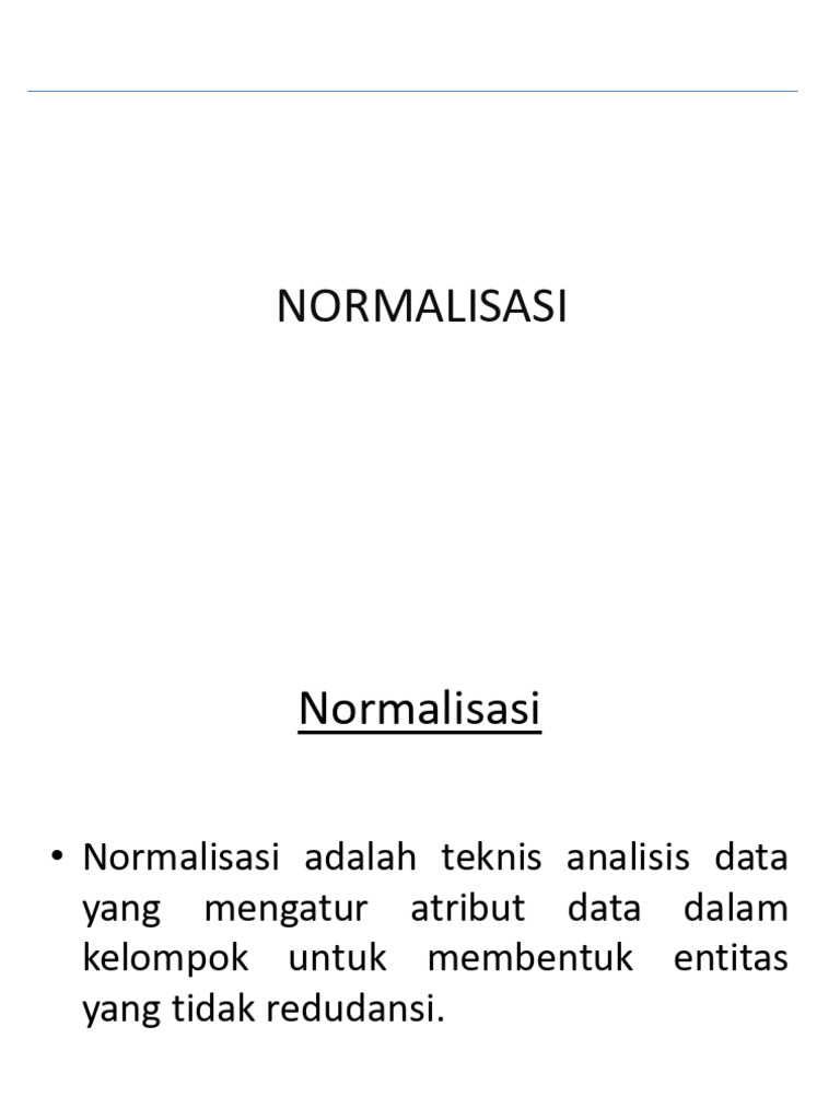 NORMALISASI | PDF