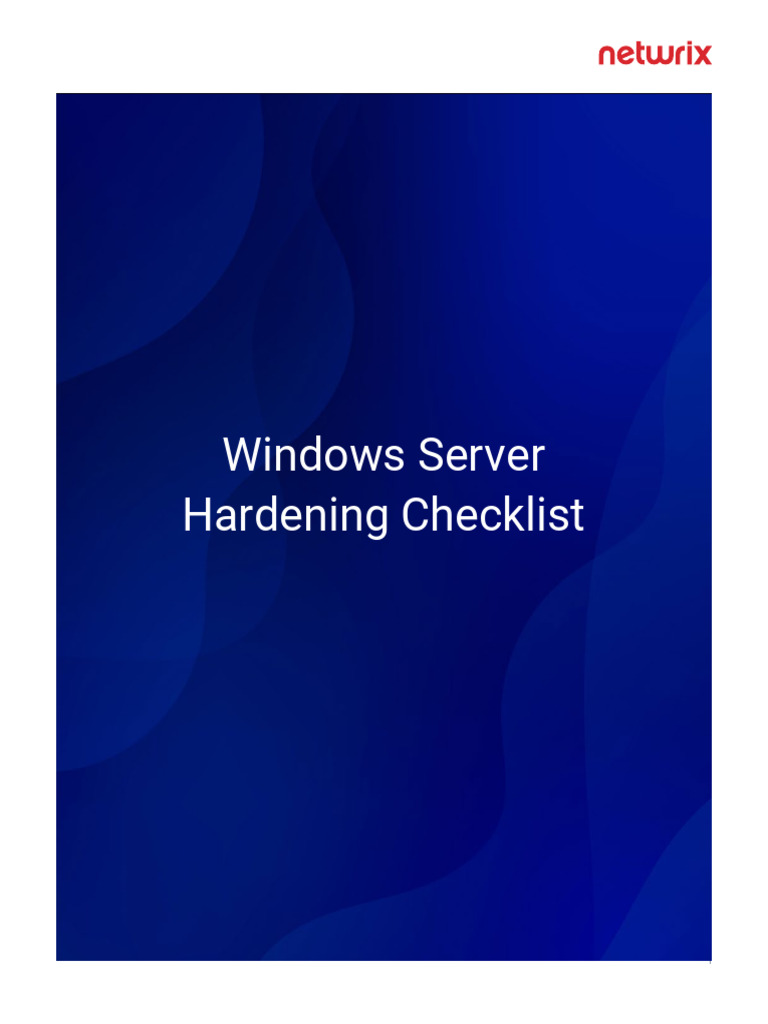 Windows Server Hardening Checklist | PDF | Security | Computer Security