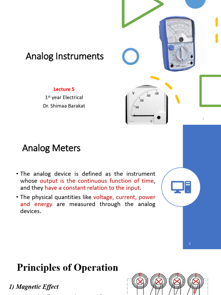Lect 5 - Analog Meter PMMC | PDF | Electrical Engineering | Applied And Interdisciplinary Physics