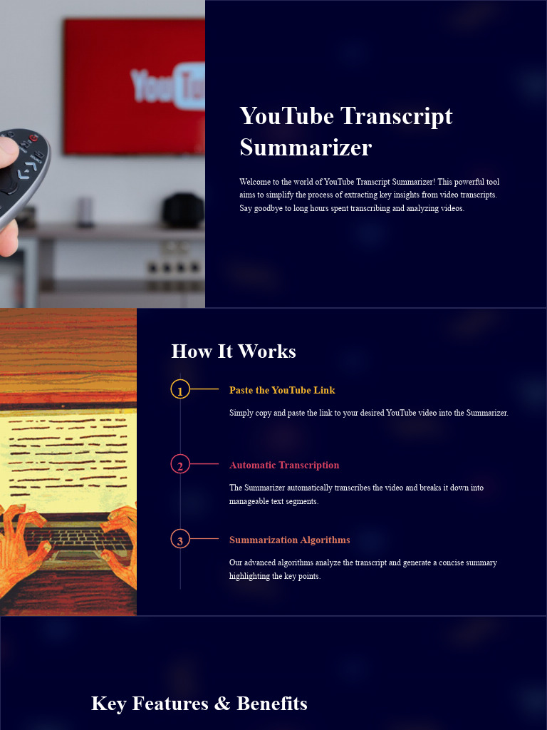 YouTube Transcript Summarizer PPT Final | PDF | You Tube | Information Science