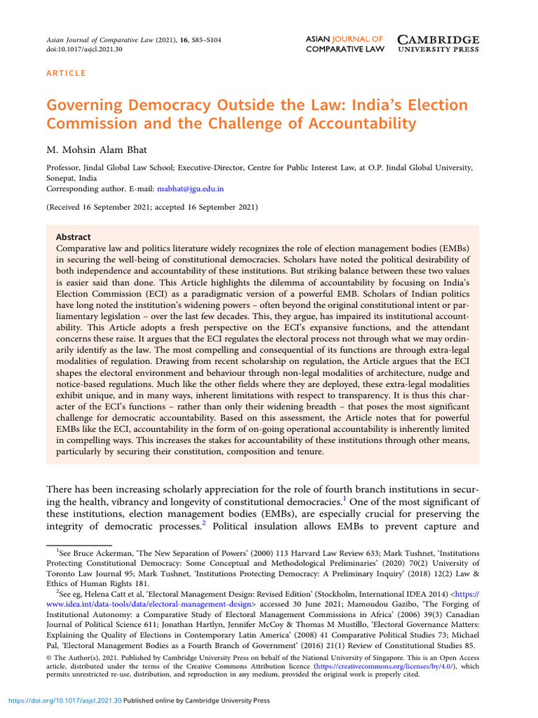 Div Class Title Governing Democracy Outside The Law India S Election ...