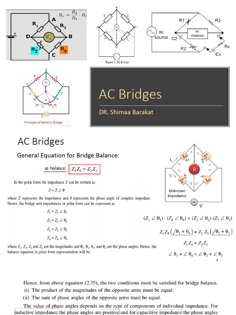 LECT 7 - AC Bridges | PDF