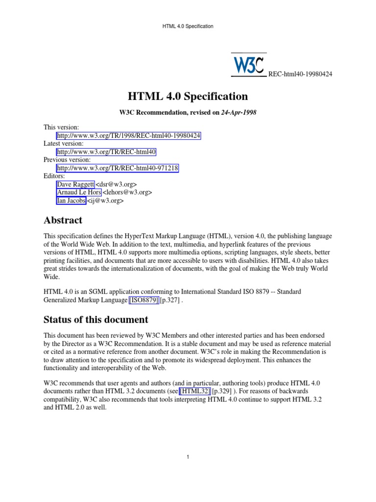 Learn HTML 4.0 | PDF | Uniform Resource Identifier | Html