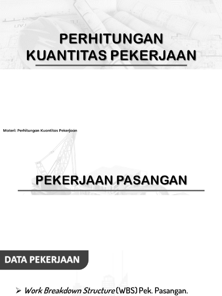 Esb - Perhitungan Vol. Pekerjaan Pasangan, Plesteran, Acian - Unlocked ...