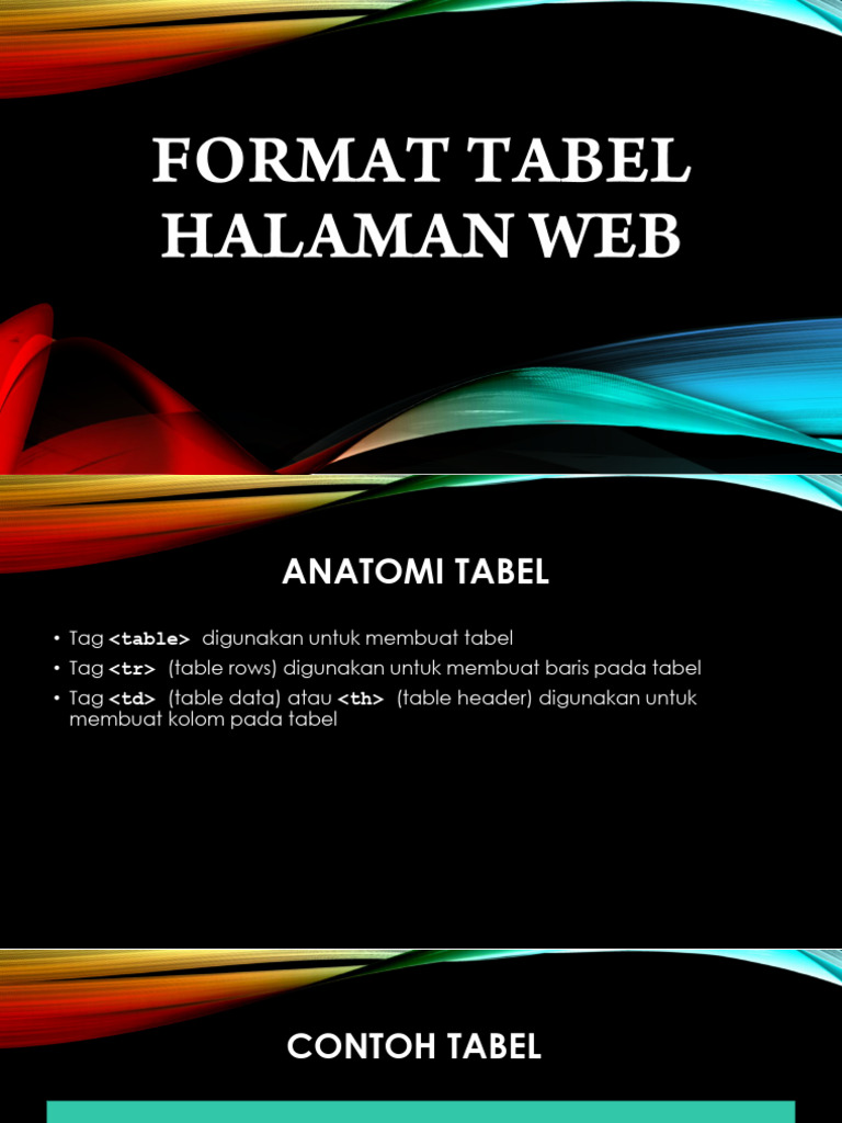 Format Tabel Halaman Web | PDF