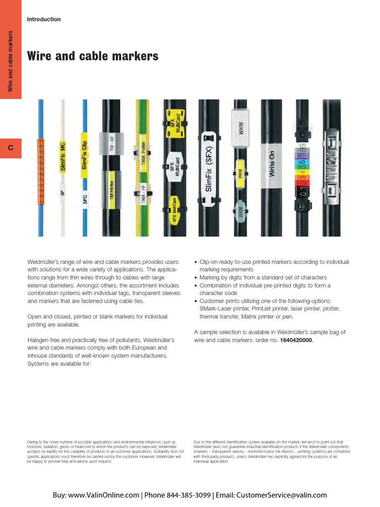 Weidmuller Cable Markers | PDF | Printer (Computing) | Manufactured Goods