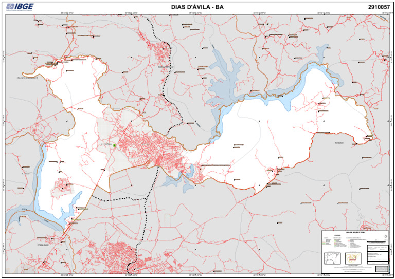 Mapa Municipal de Dias d'Ávila - BA | PDF | Mapa | Brasil