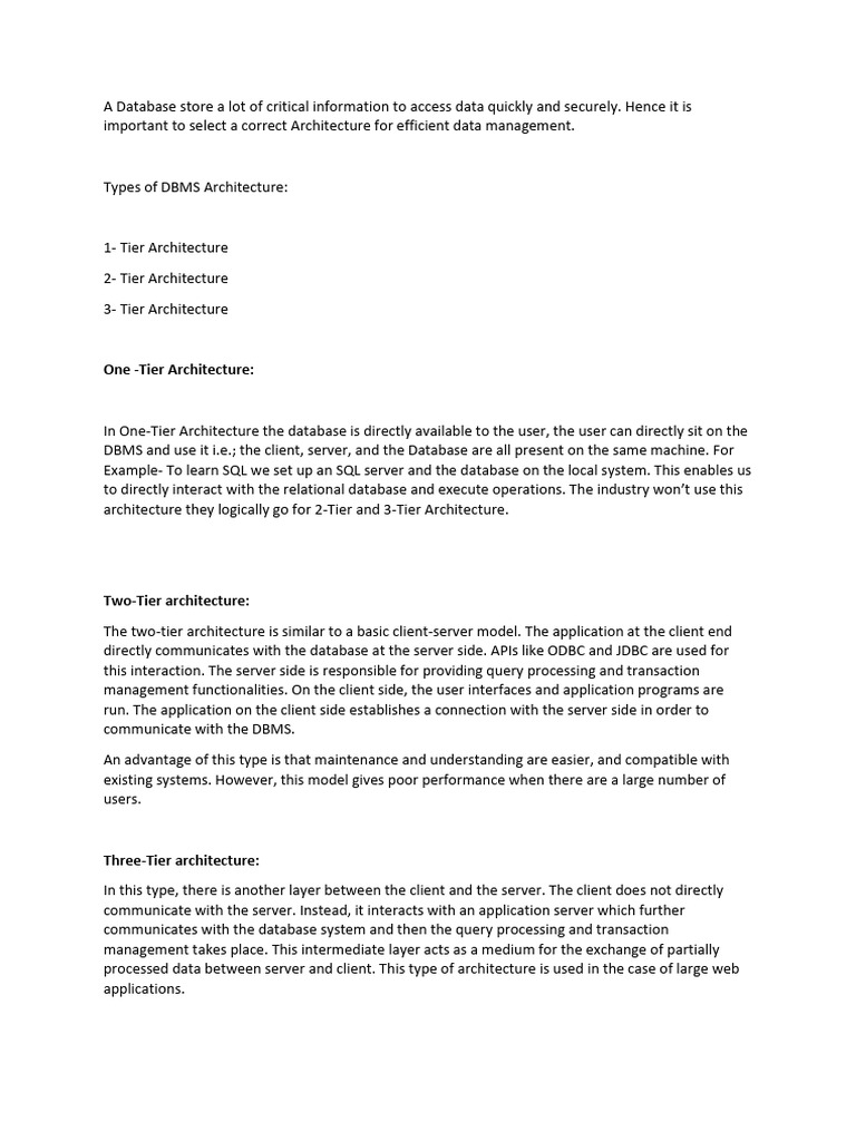 1 2 3 tier architecture | PDF | Databases | Client–Server Model