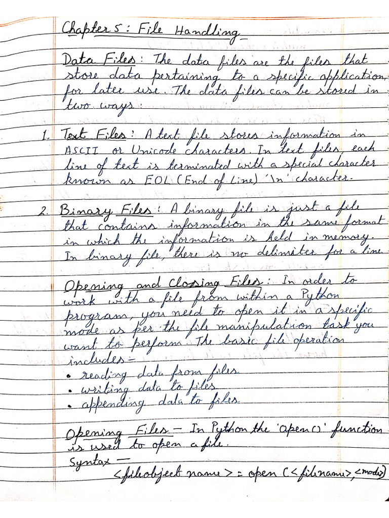 Python File handling notes | PDF Python File handling notes | PDF