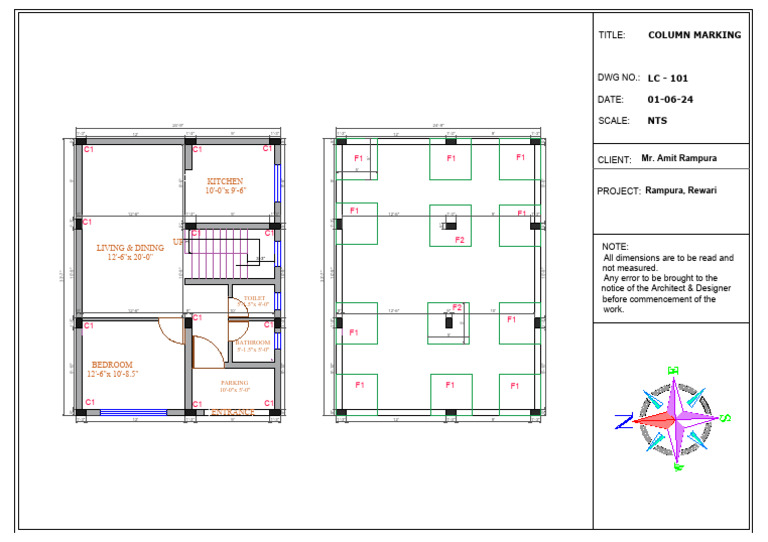 Column Marking Dimensions for Project | PDF