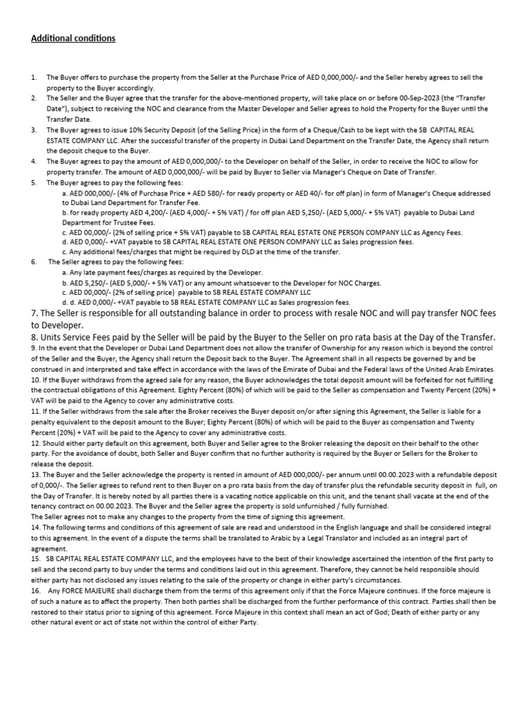 Addendum additional condition | Download Free PDF | Real Estate ...