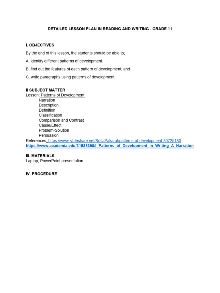 Patterns of Development in Writing | PDF | Narration | Persuasion