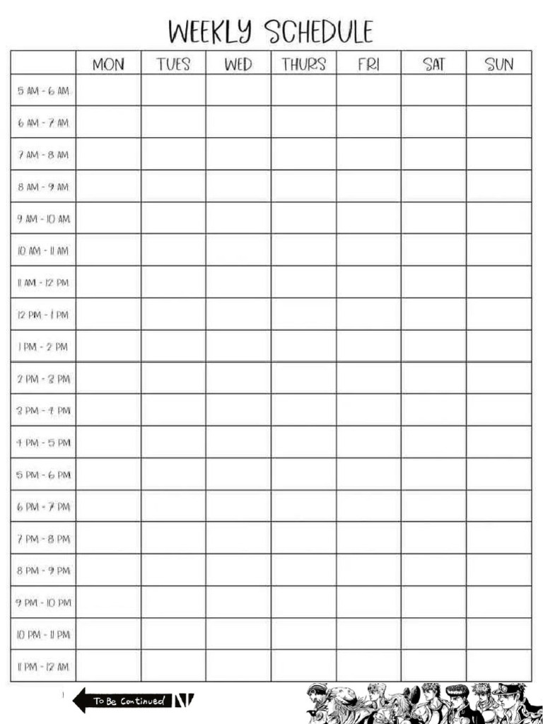 Weekly Schedule | PDF