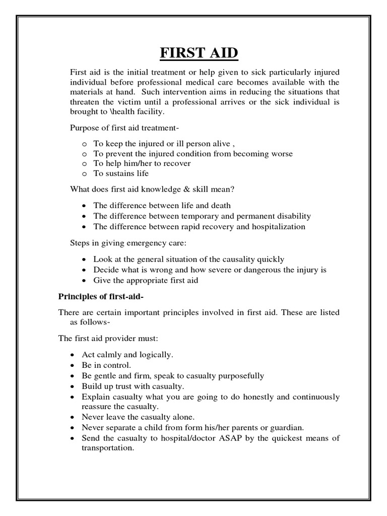 FIRST AID | Download Free PDF | Cardiopulmonary Resuscitation | Burn