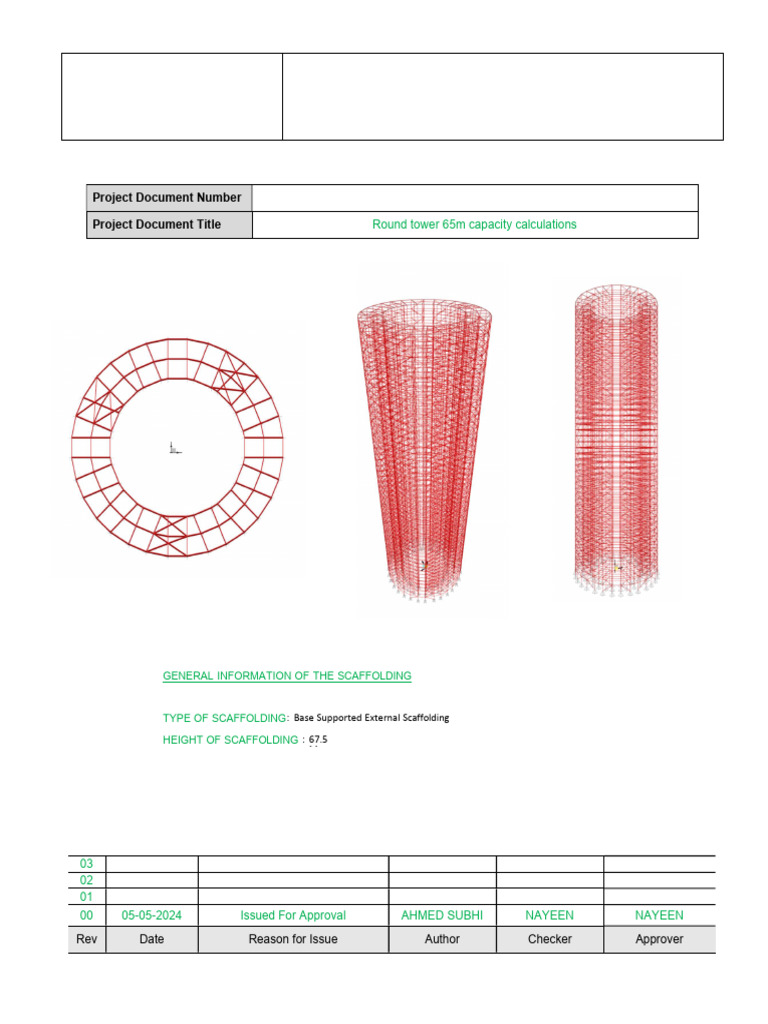 ROUND tower 67.5m -CALCULATION REPORT REV.00 | Download Free PDF | Scaffolding | Bending