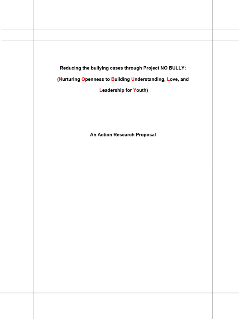 Action Research Proposal Project NO BULLY - Doc Version 1 | PDF | Focus Group | Bullying
