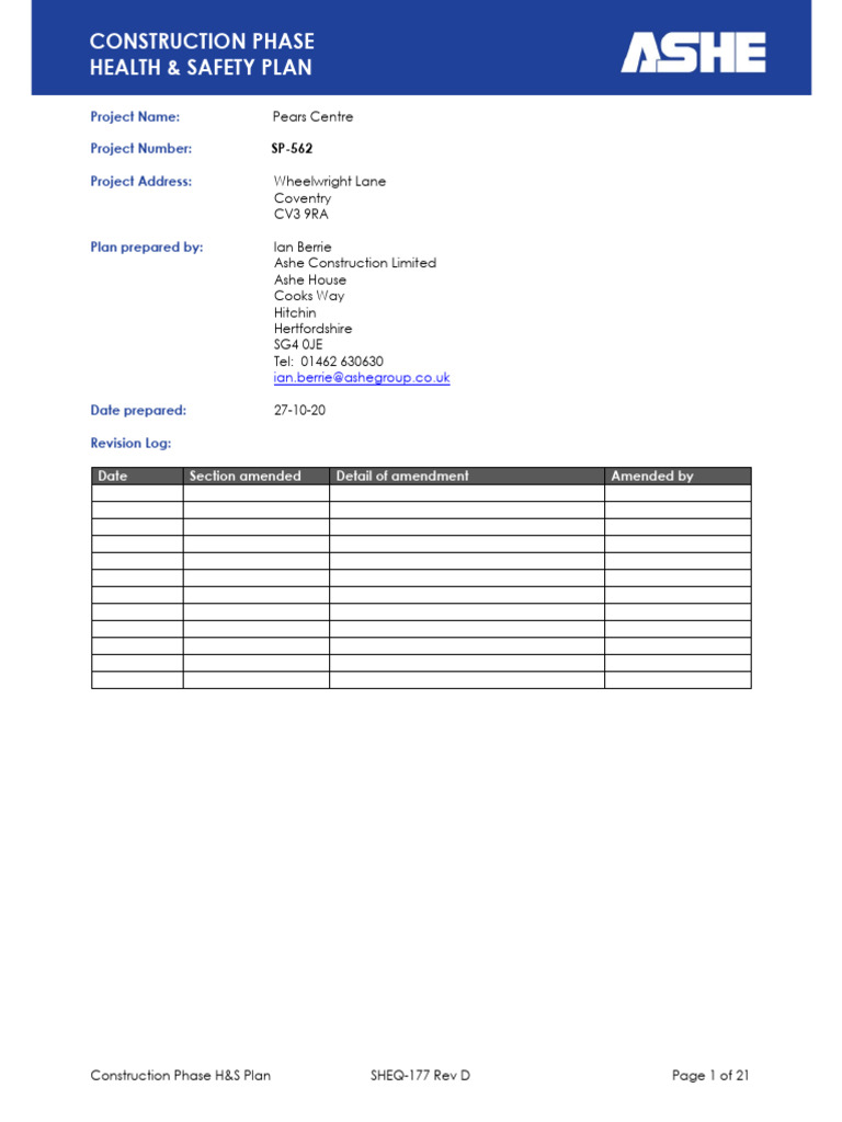 HSE plan | PDF | Occupational Safety And Health | Scaffolding